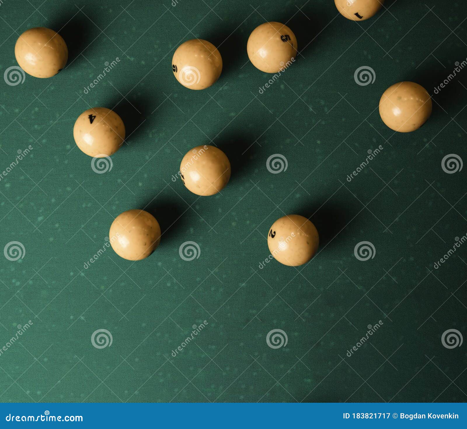 Top View Billiard Balls on the Billiard Table Stock Image - Image of ...