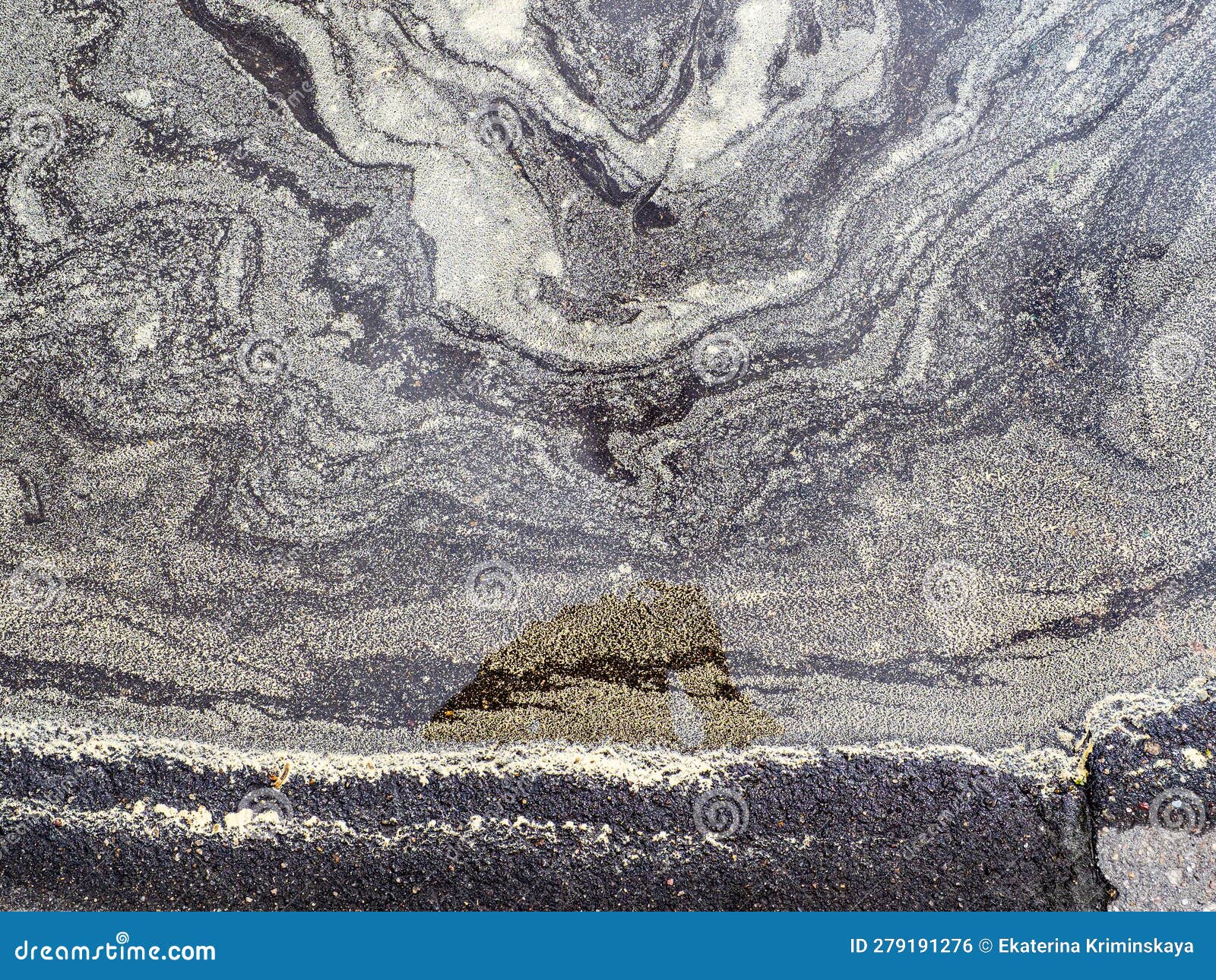 Top View of Birch Pollen on Surface of Rain Puddle Stock Photo - Image ...