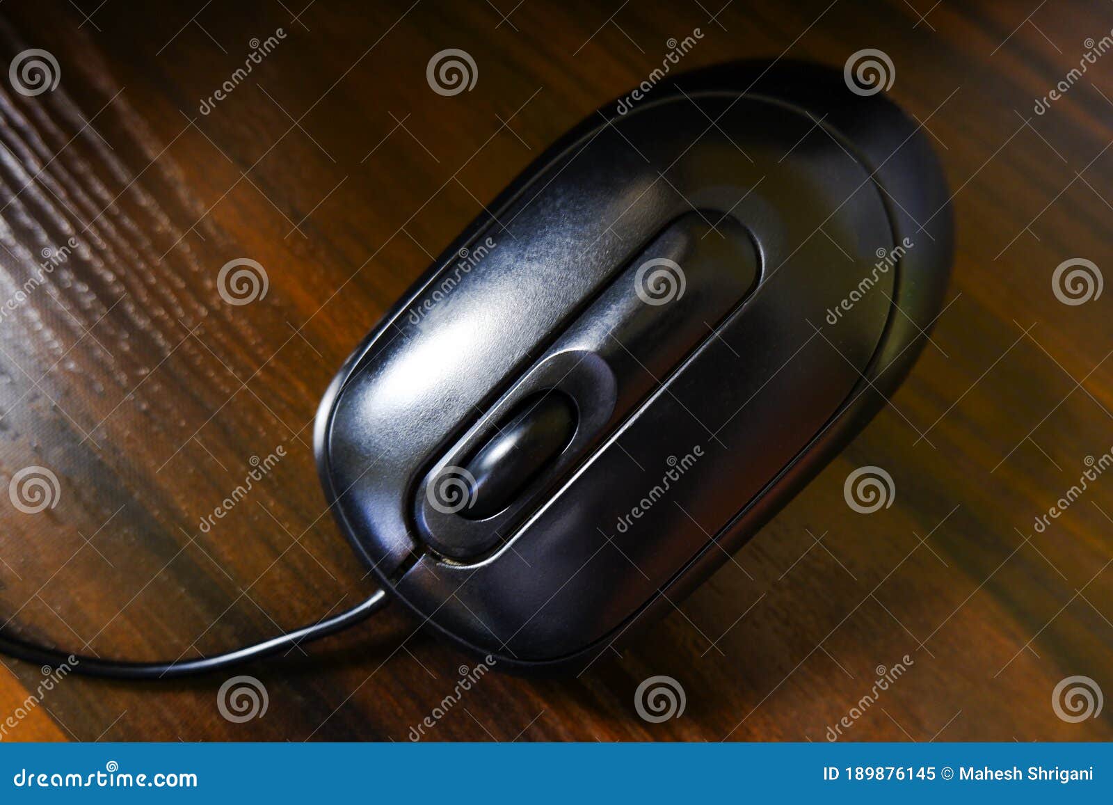 Top View of Black Color Computer Mouse Isolated Stock Image - Image of ...
