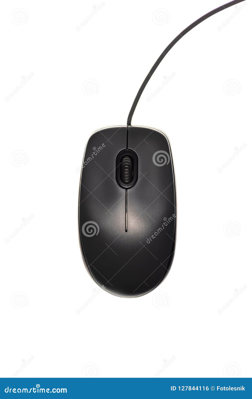 Top View of Black Computer Mouse Isolated on White Stock Photo - Image ...