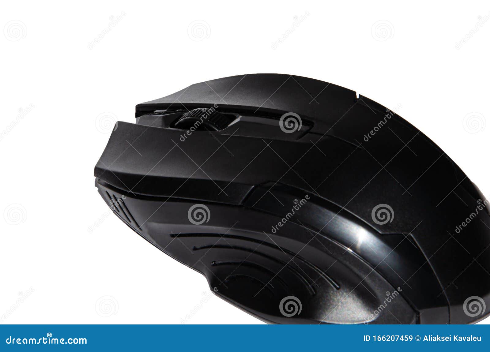 Top View of Black Computer Mouse Isolated on White Stock Image - Image ...