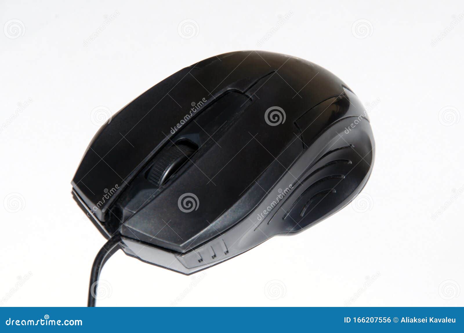 Top View of Black Computer Mouse Isolated on White Stock Photo - Image ...
