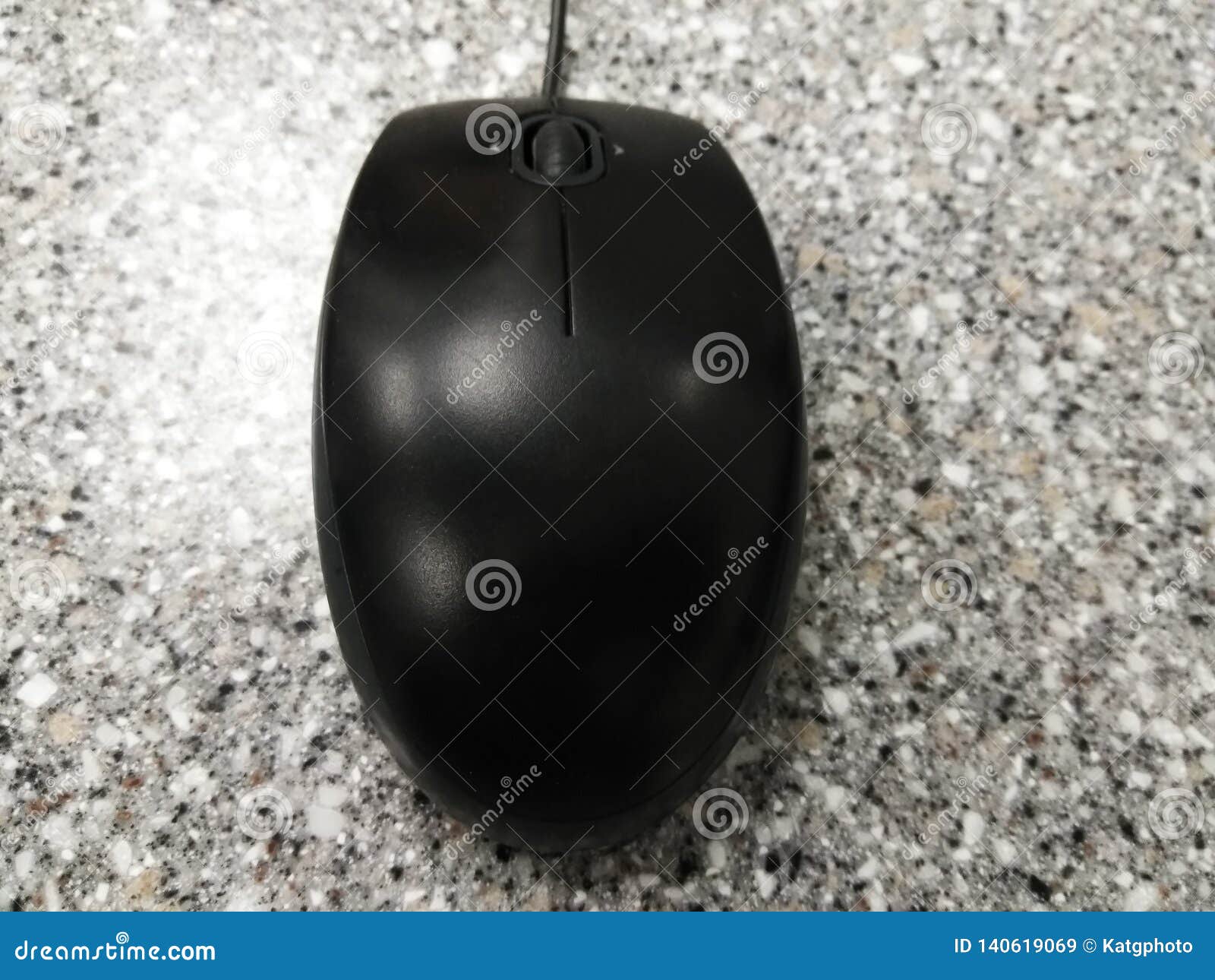 Top View of Black Computer Mouse Stock Image - Image of plastic ...