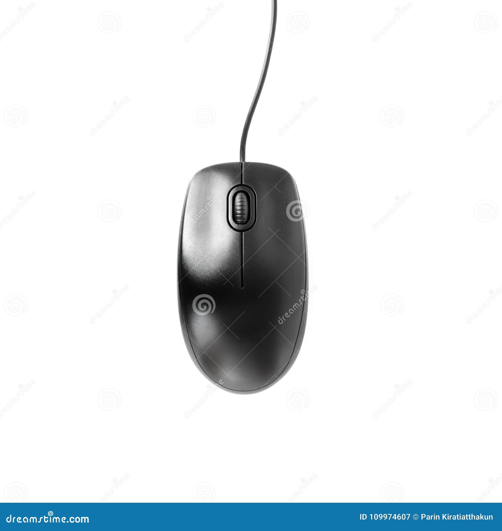 Top View of Black Computer Mouse on White Stock Image - Image of ...