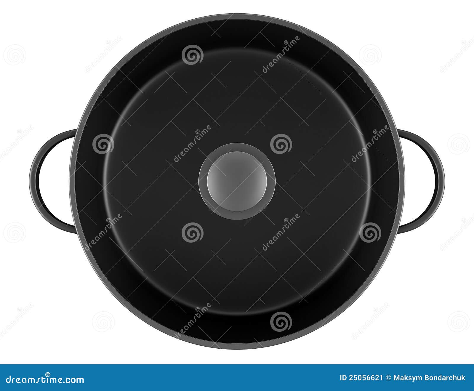 Top View of Black Cooking Pan Isolated on White Stock Illustration ...