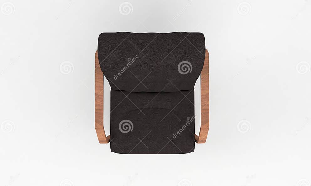 Top View of a Black Dining Chair on a White Plain Background Stock ...