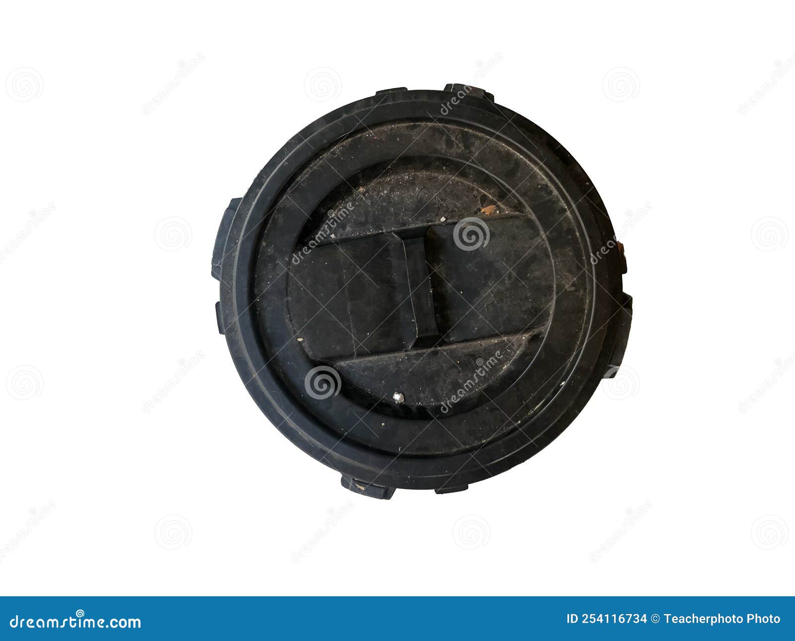Top View of Black Dustbin Isolated on a White Background Stock Photo ...