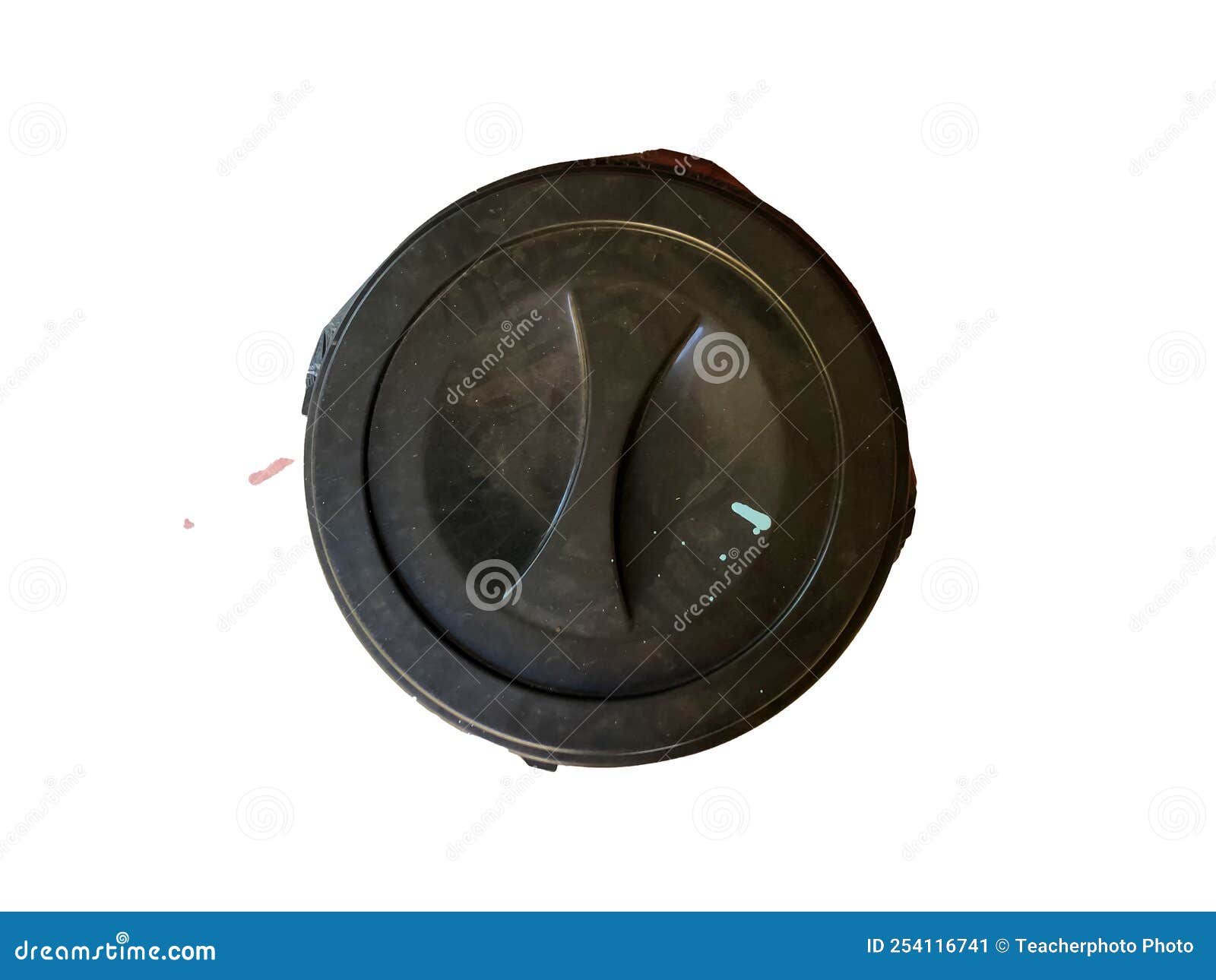Top View of Black Dustbin Isolated on a White Background Stock Image ...