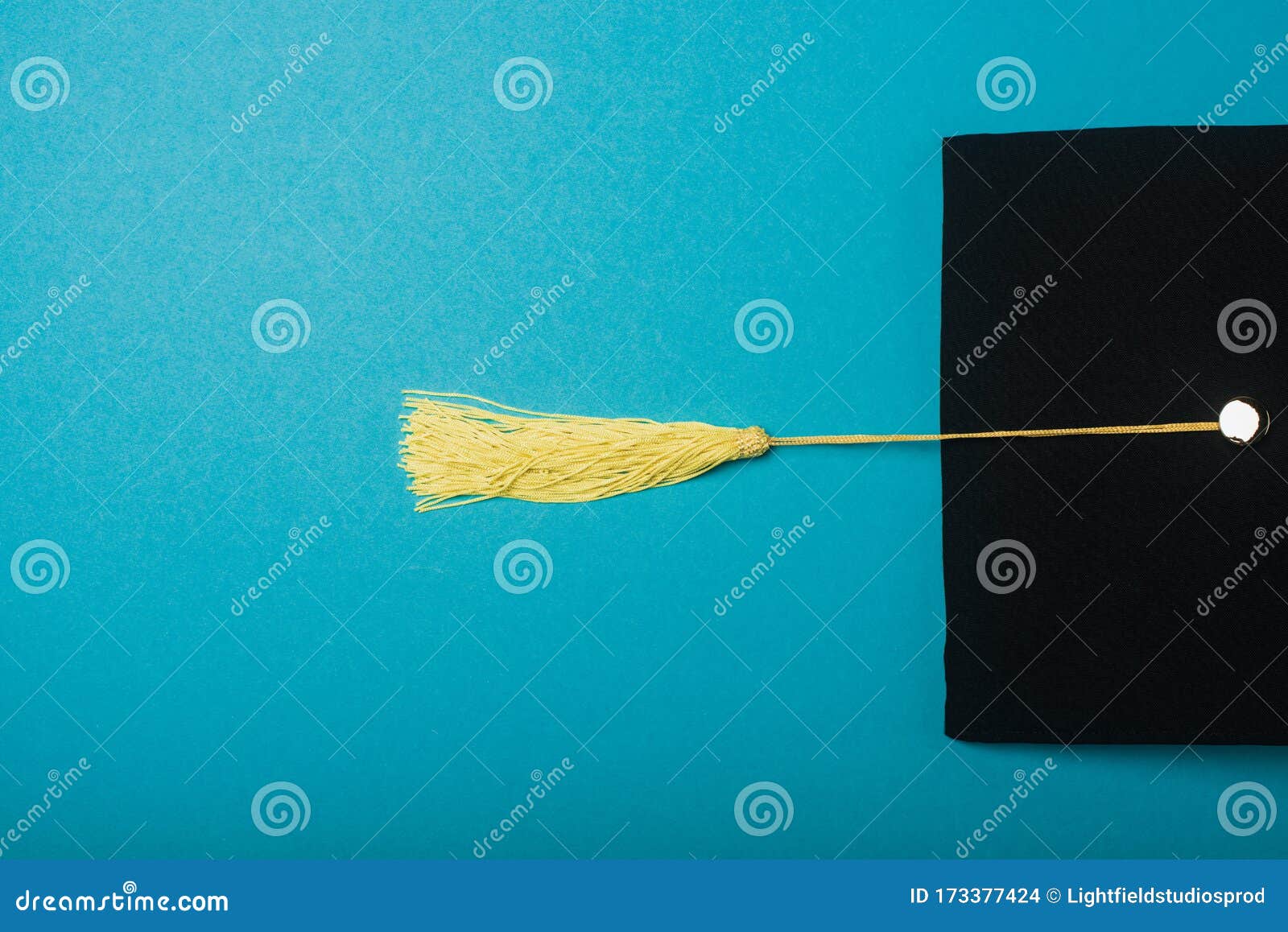 Top View of Black Graduation Cap Stock Photo - Image of black ...