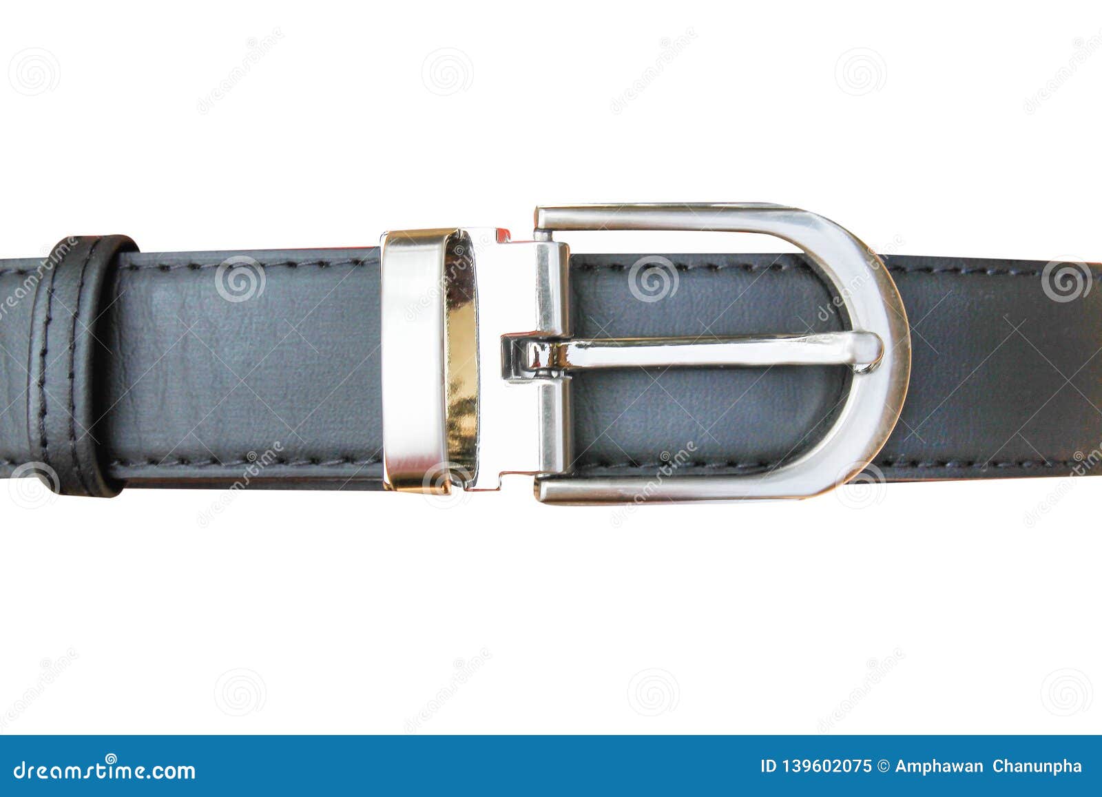 Top View Black Leather Belt Isolated on White Background with Clipping ...