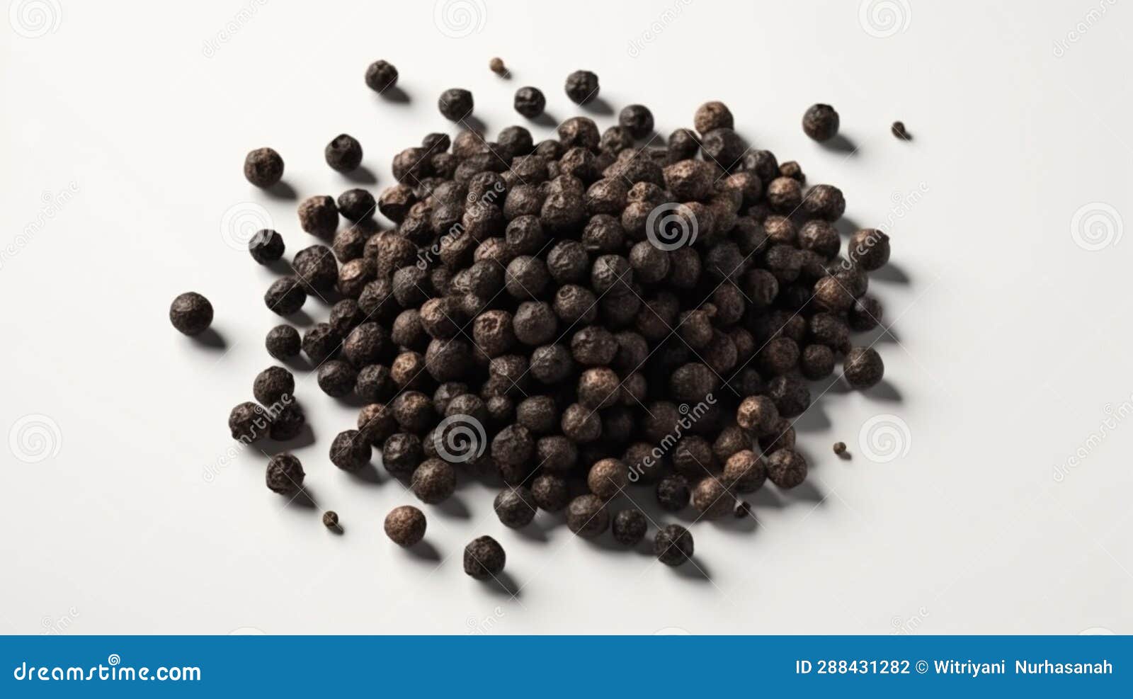 Top View, Black Pepper Placed on a White Background Stock Photo - Image ...
