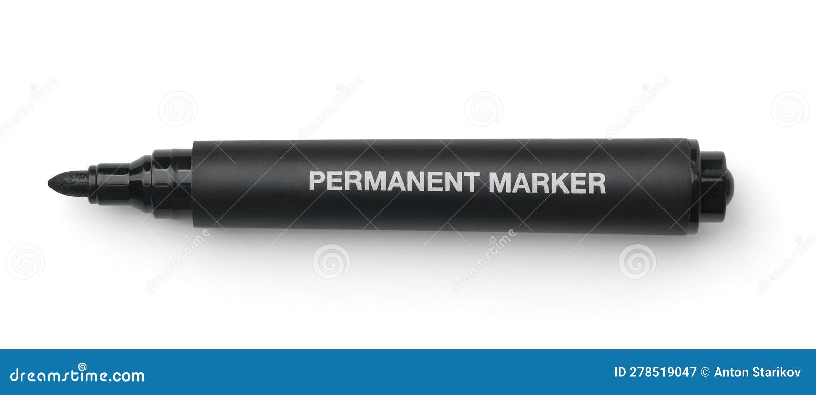 Top View of Black Permanent Marker Stock Image - Image of words ...