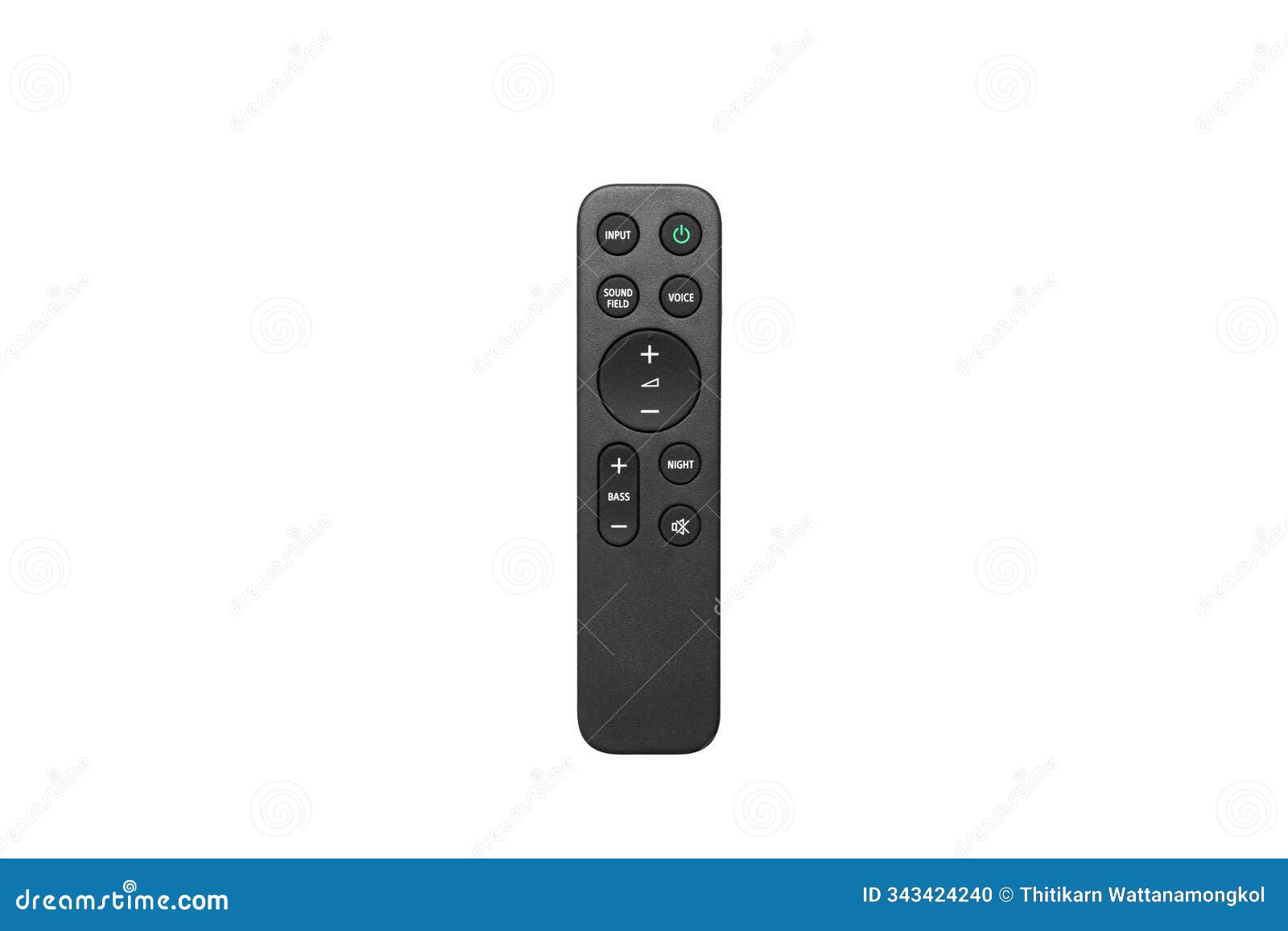 Top View of Black Remote Control for Electric Device Isolated on a ...