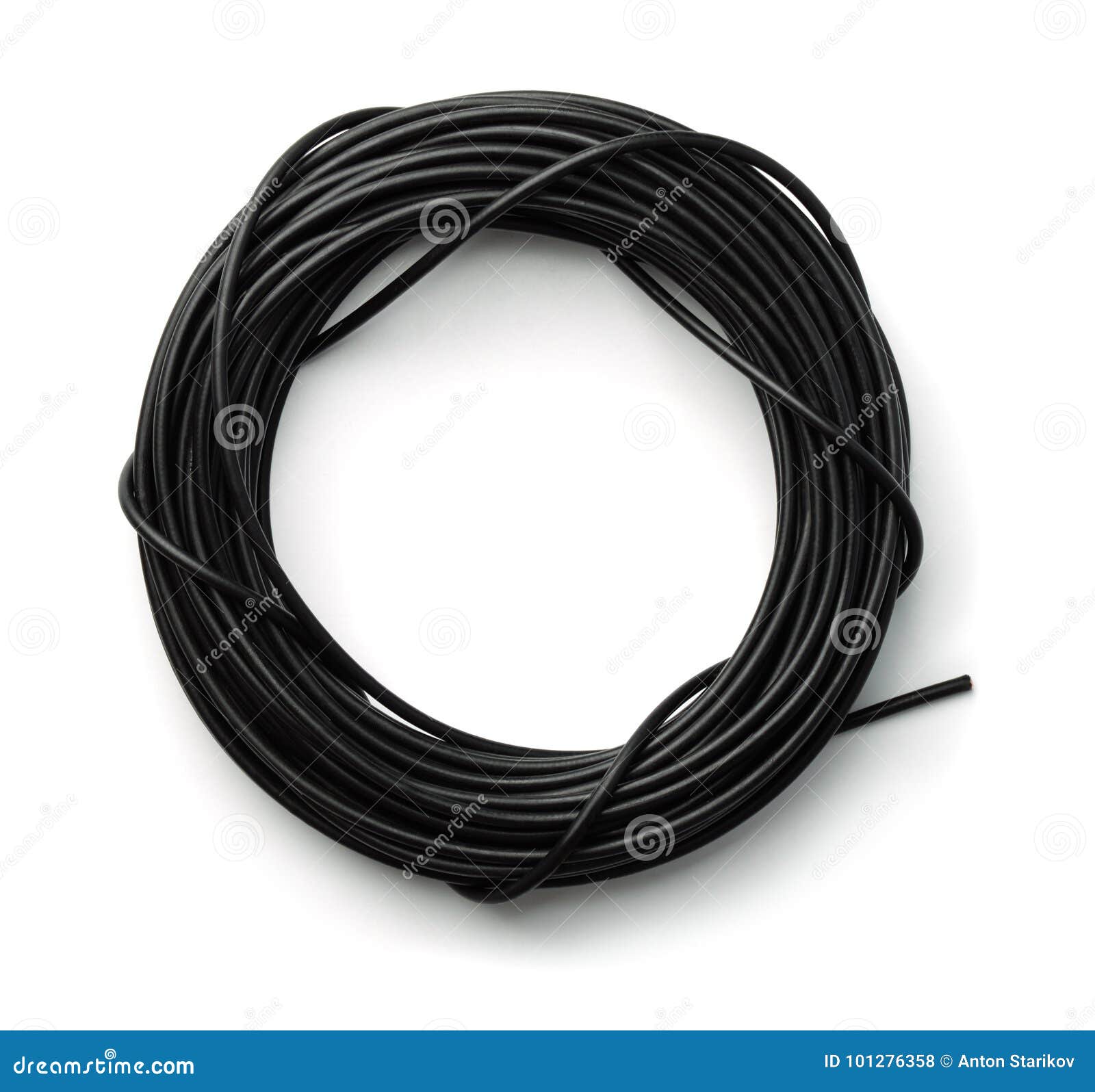 Top View of Black Rolled Cable Stock Photo - Image of industrial ...