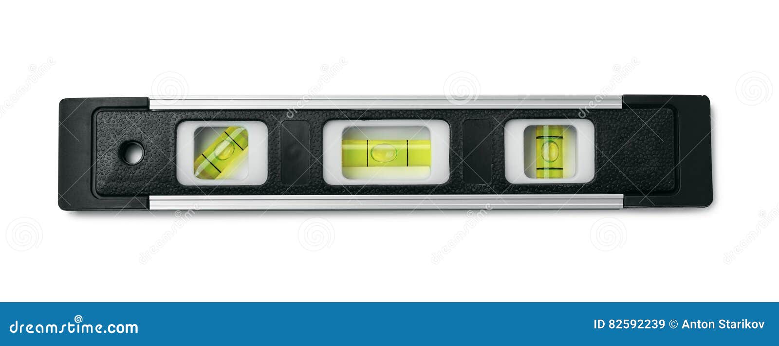 Top View of Black Spirit Level Stock Image - Image of flat ...