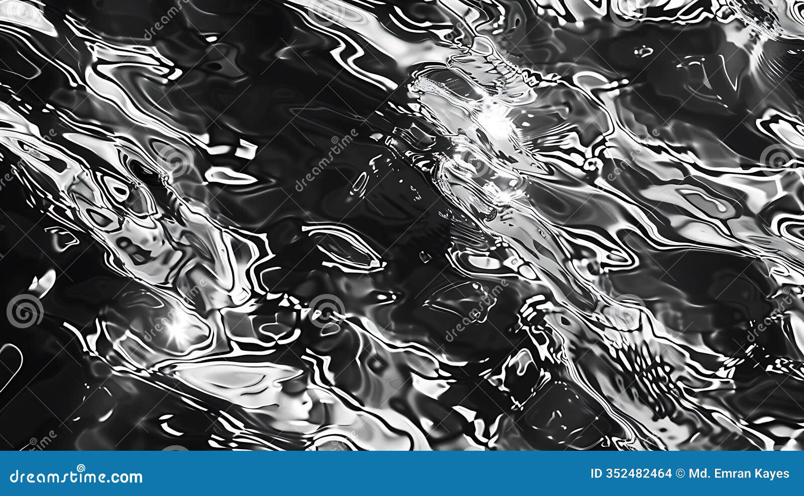 Top View of Black and White Abstract Pattern in Water with Ripples ...