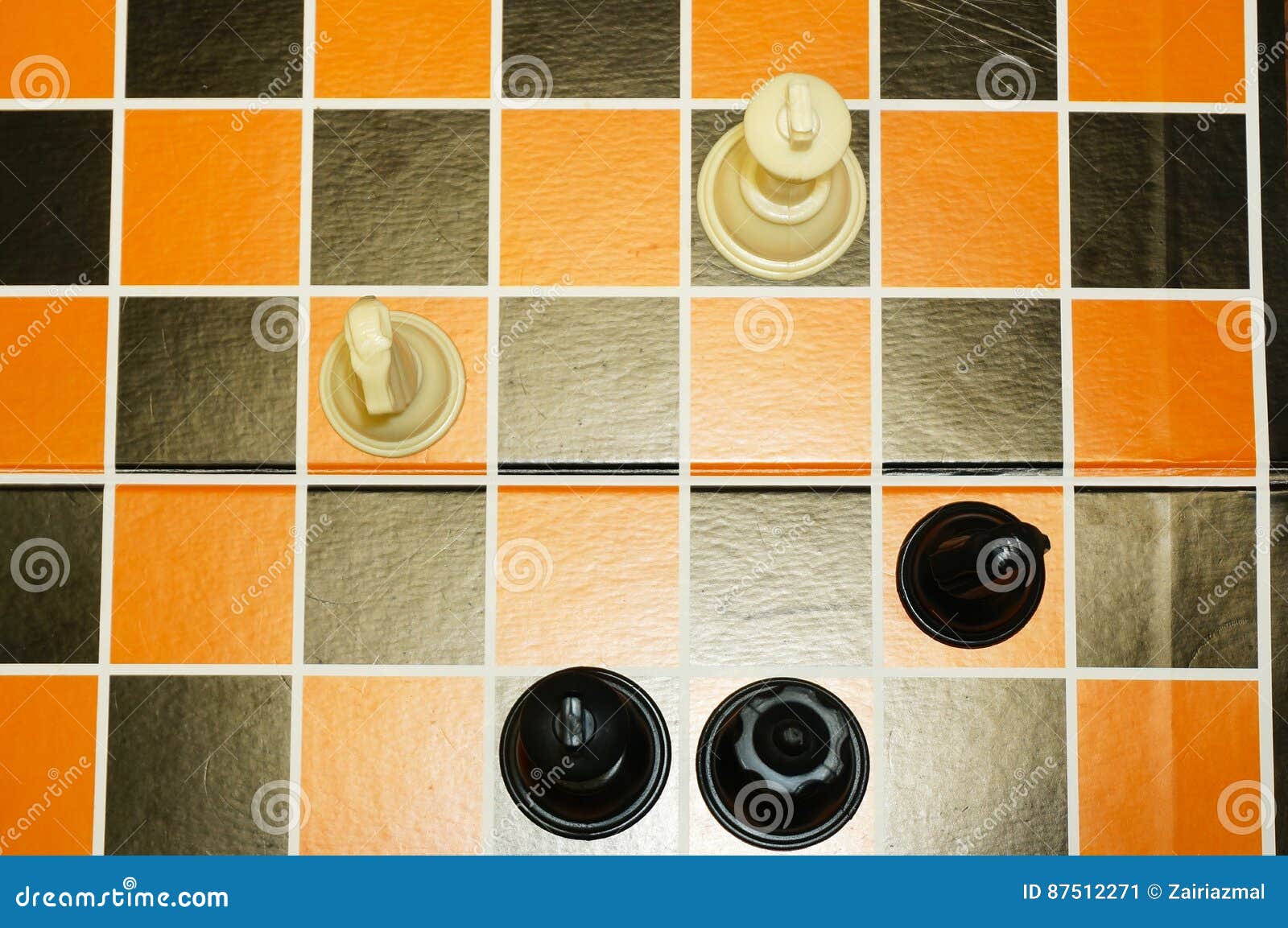 Top View of Black and White Chess Pieces Stock Image - Image of ...