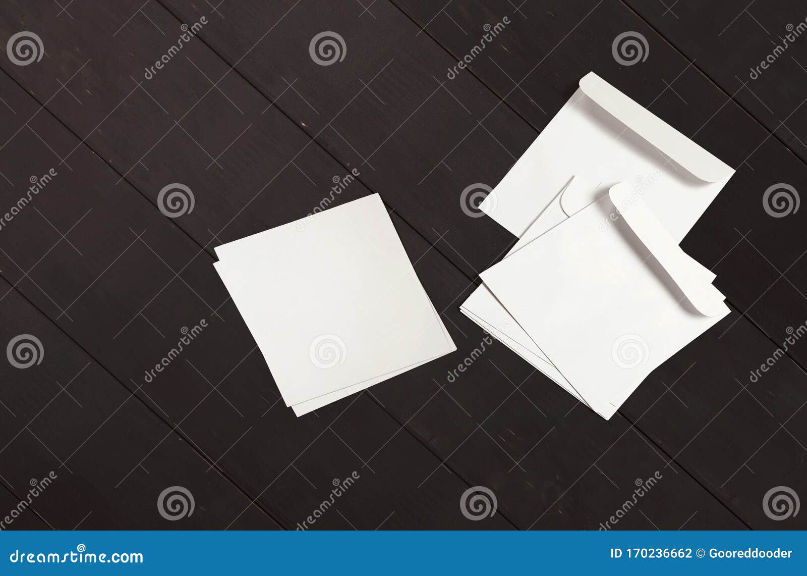 Top View Blank Envelope Mockup and Blank Letterhead Presentation ...