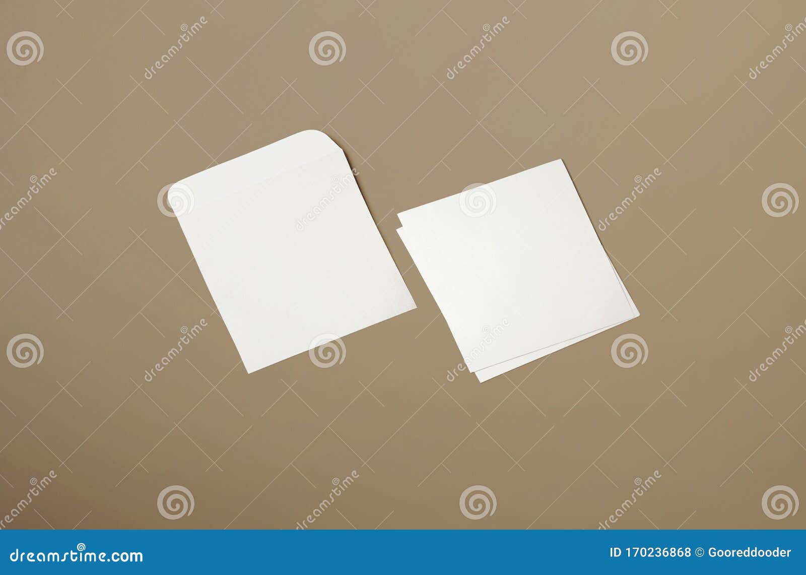 Top View Blank Envelope Mockup and Blank Letterhead Presentation ...