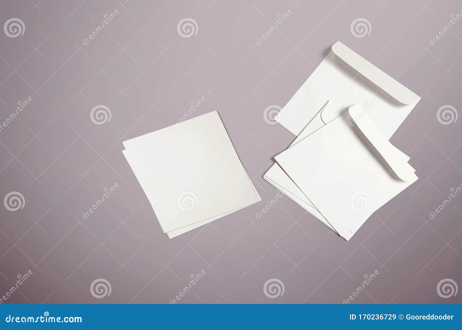 Top View Blank Envelope Mockup and Blank Letterhead Presentation ...