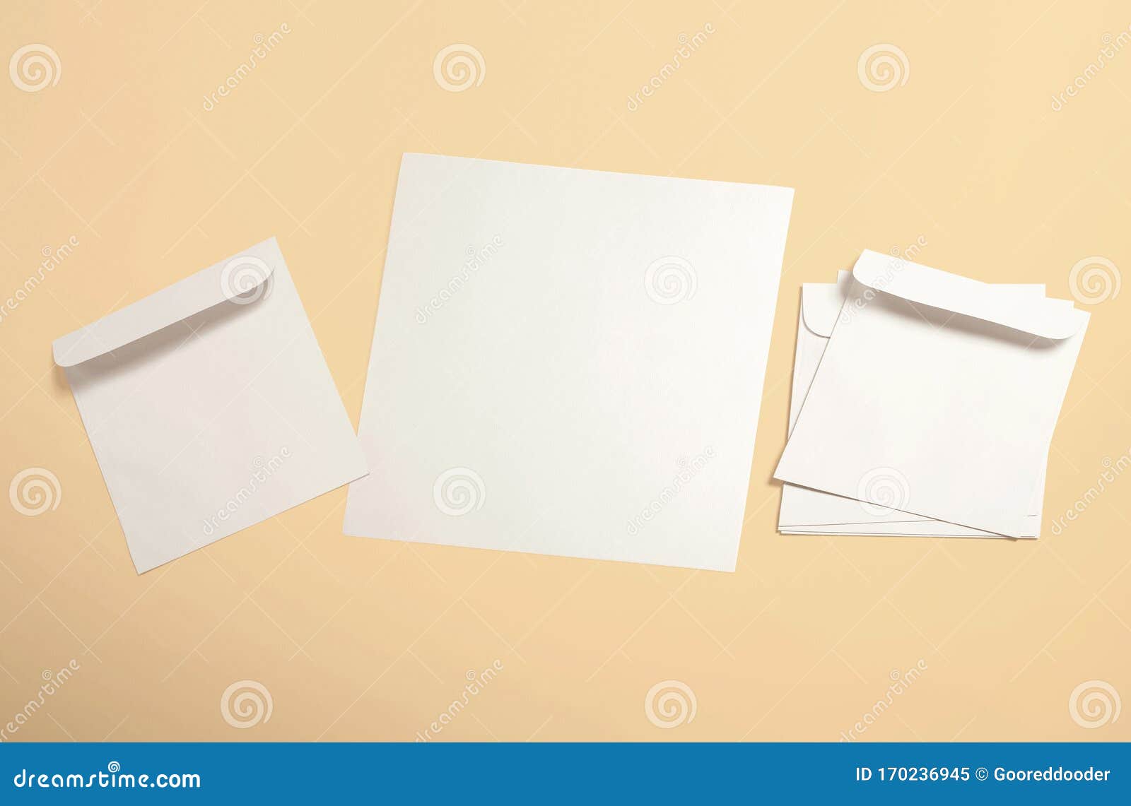 Top View Blank Envelope Mockup and Blank Letterhead Presentation ...