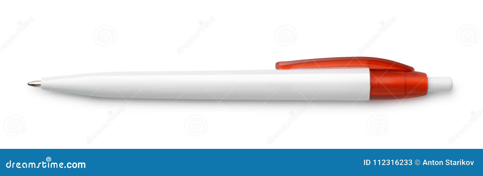 Top View of Blank White Pen Stock Image - Image of single, office ...