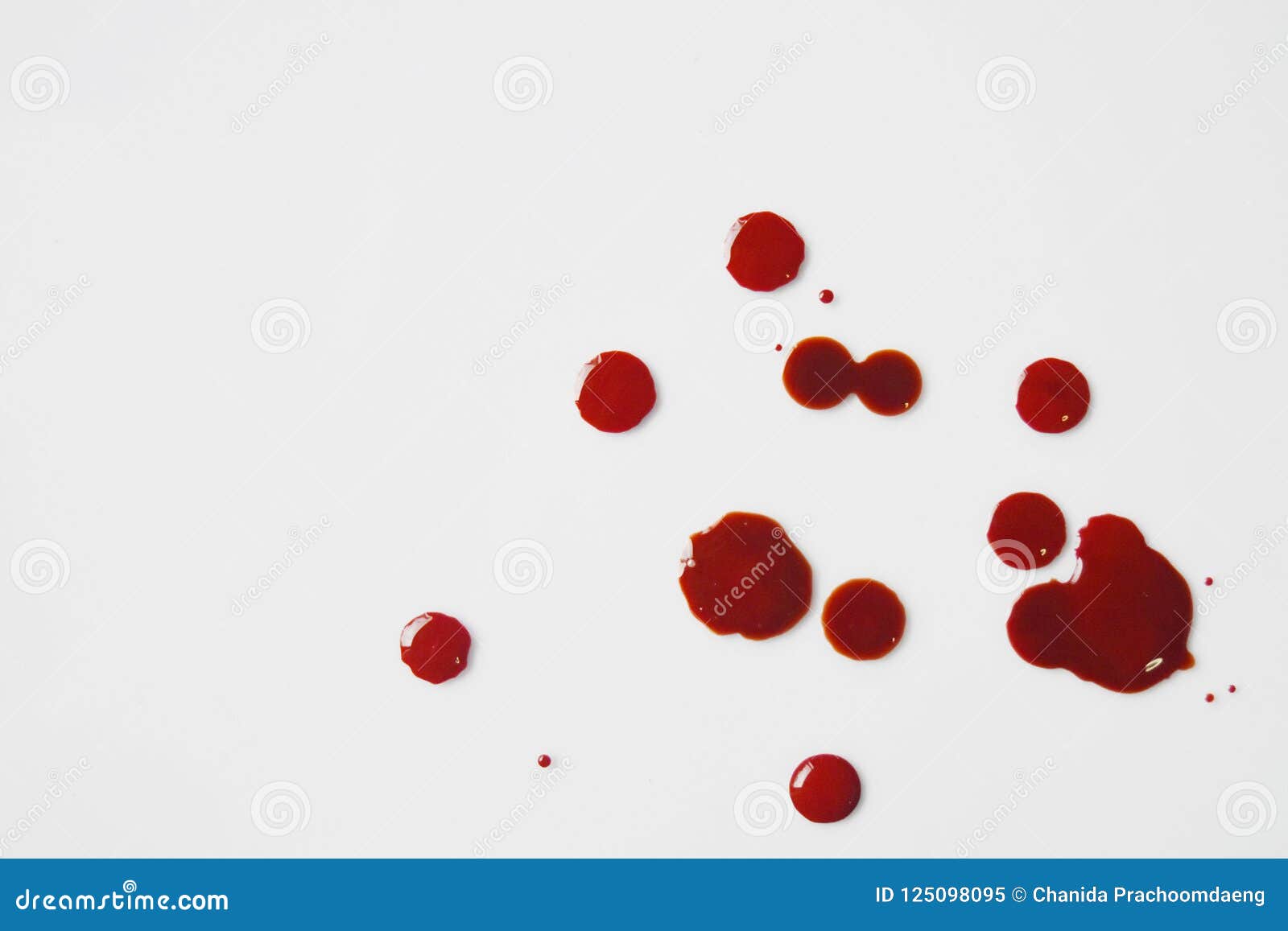 Top View of Blood Red Spread on White Ground. Stock Image - Image of ...