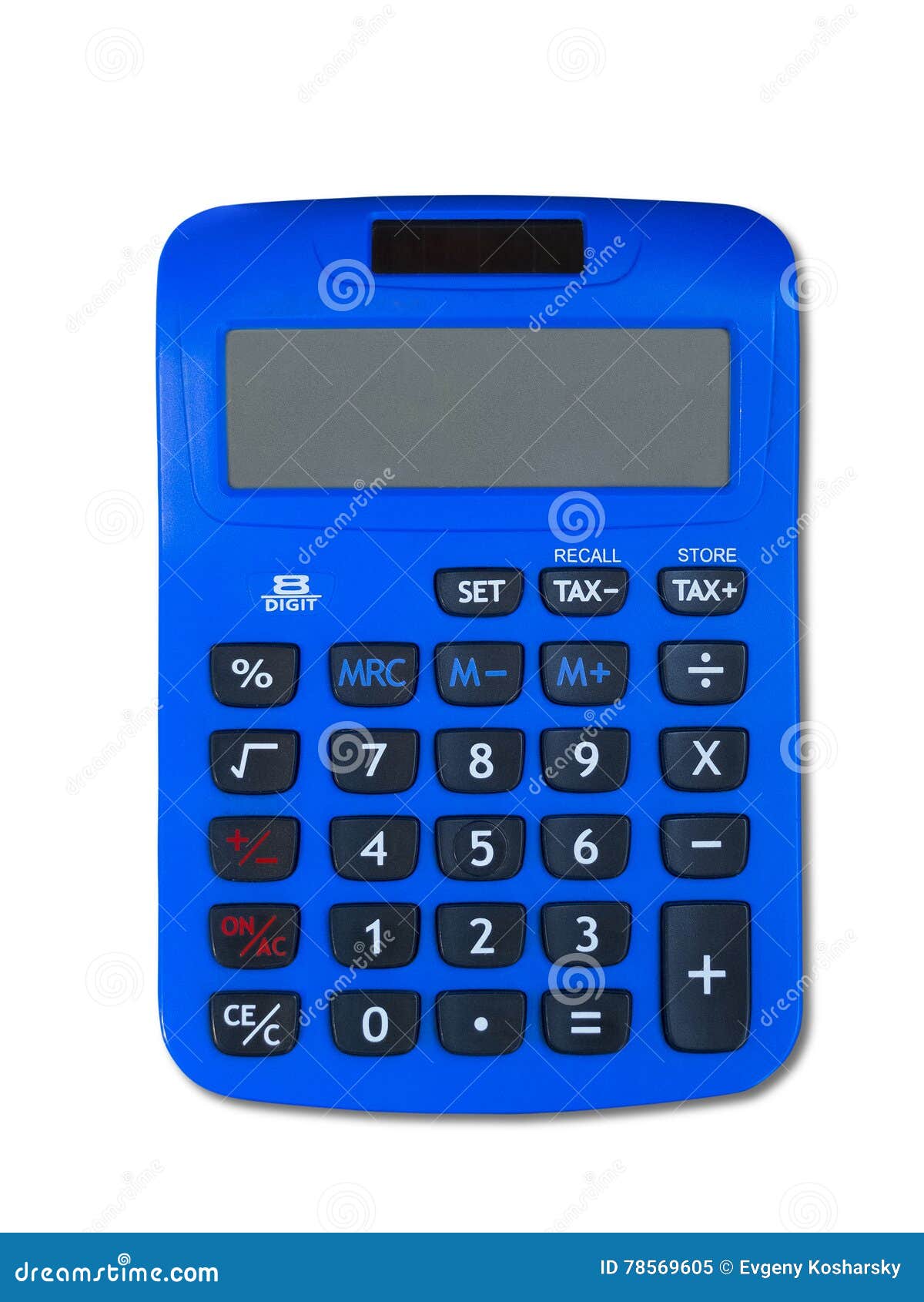 Top View of Blue Calculator. Stock Image - Image of calculating, color ...