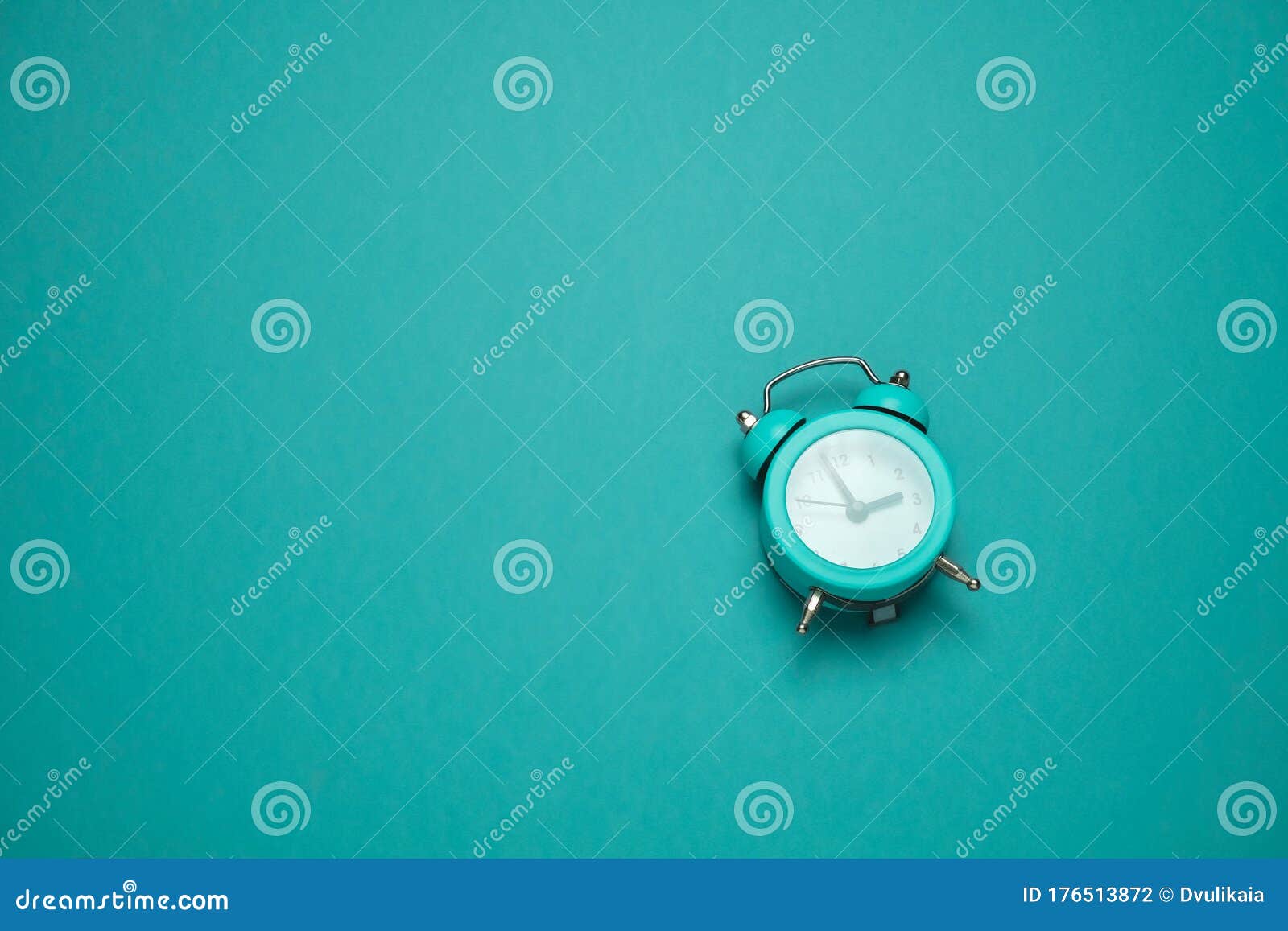 Blue Clock on a Blue Background Copy Space, Monochrome Minimal Time ...