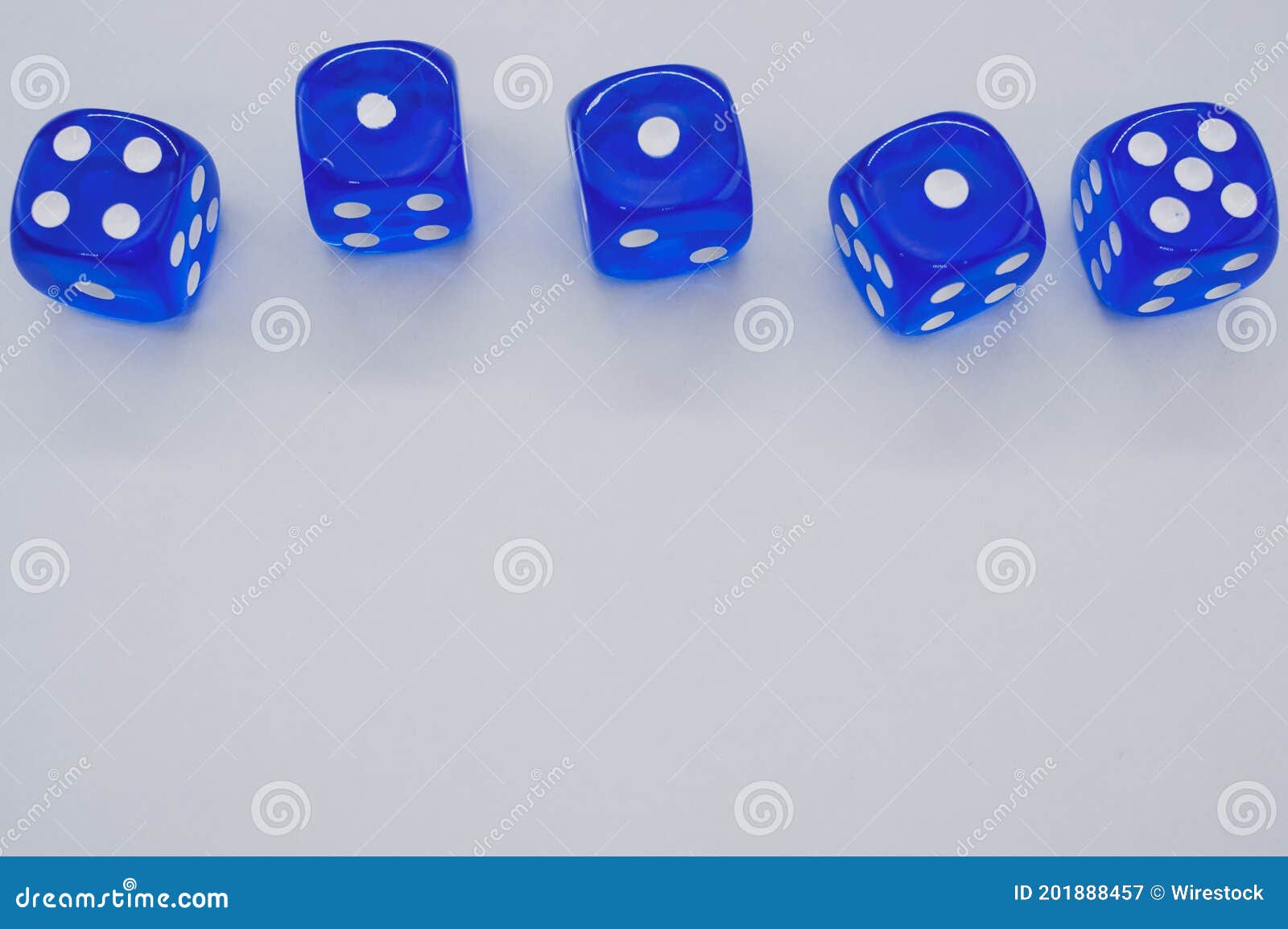 Top View of Blue Dice Isolated on White Background Stock Image - Image ...