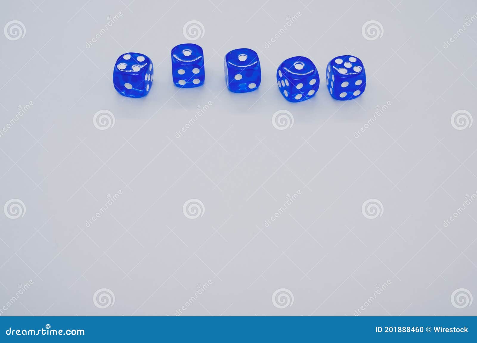 Top View of Blue Dice Isolated on White Background Stock Photo - Image ...