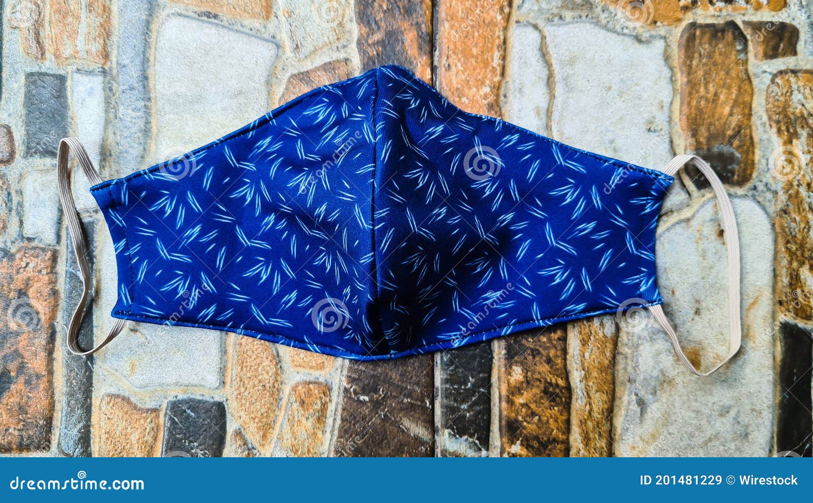 Top View of a Blue Face Mask on the Ceramic Tiles Stock Image - Image ...