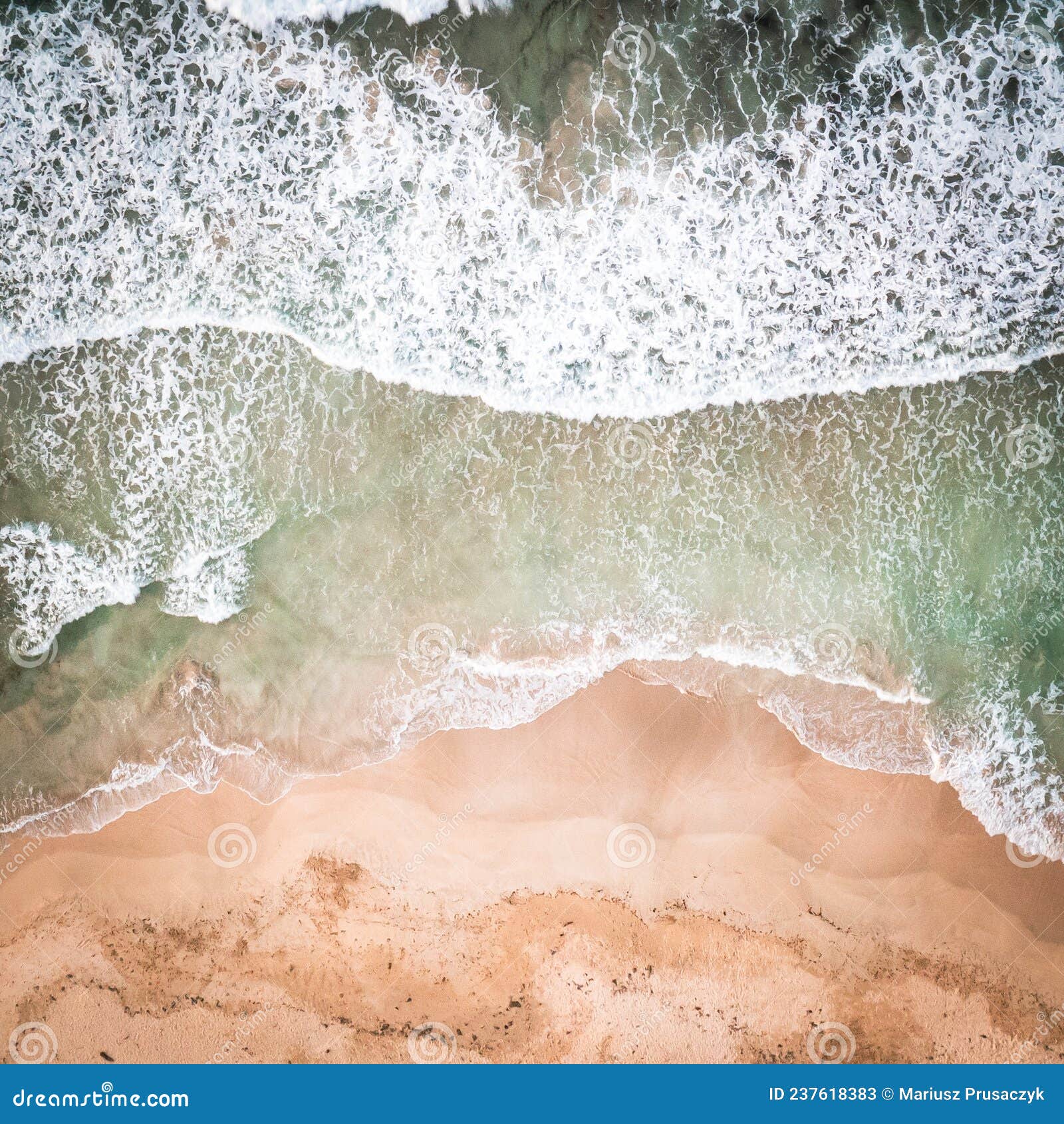 Top View of Blue Frothy Sea Surface. Shot in the Open Sea from Above ...