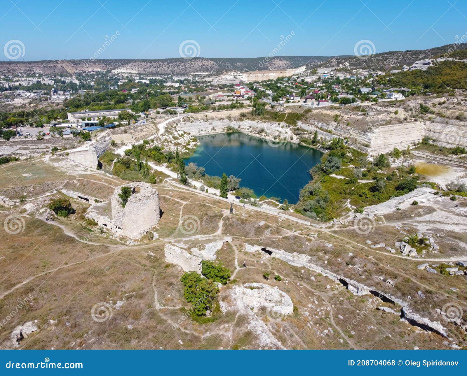 Top View of the Blue Lake in the Stone Quarry Blue Lake Flooded Stone ...