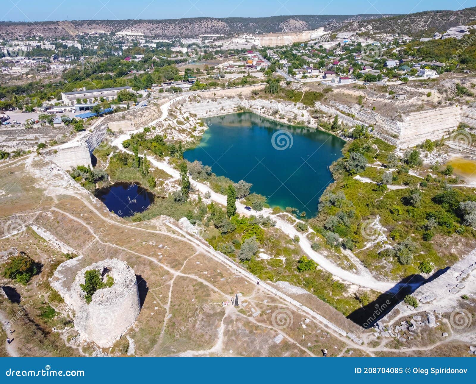 Top View of the Blue Lake in the Stone Quarry Blue Lake Flooded Stone ...