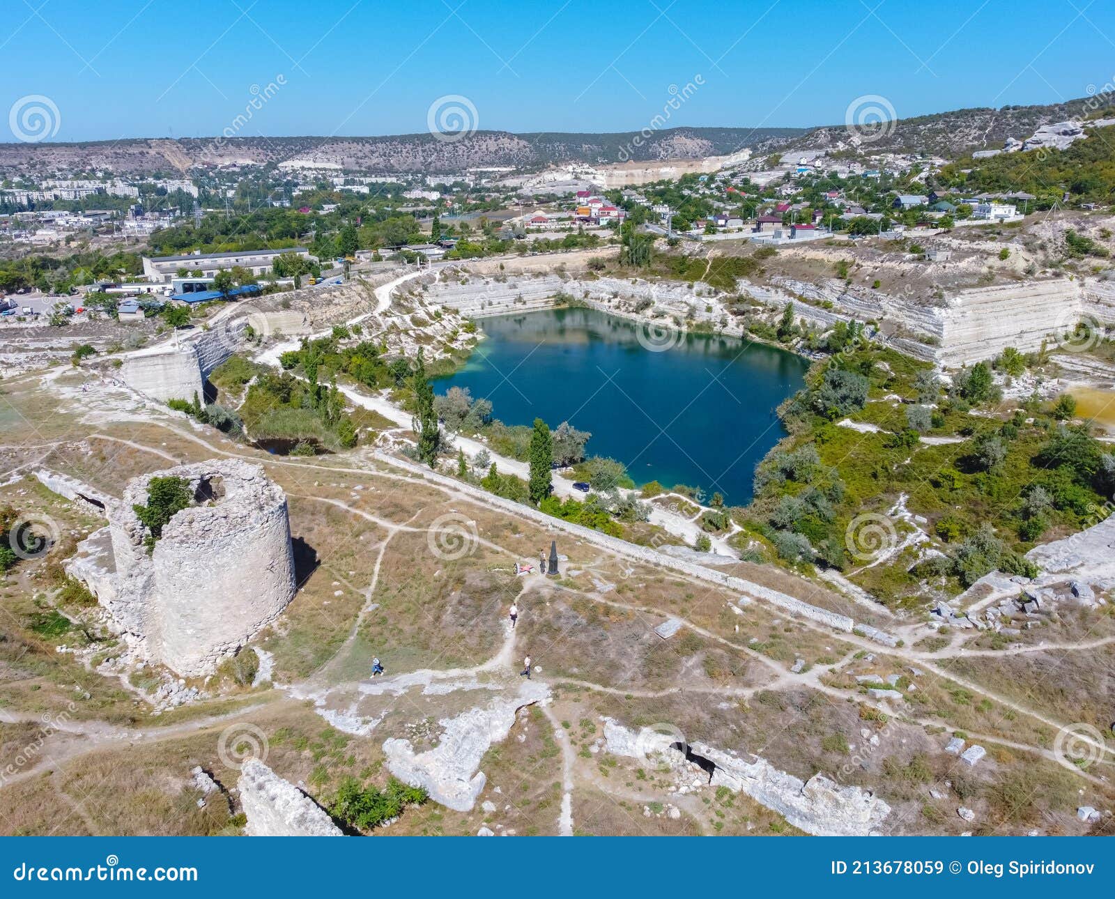 Top View of the Blue Lake in the Stone Quarry, Blue Lake, Flooded Stone ...