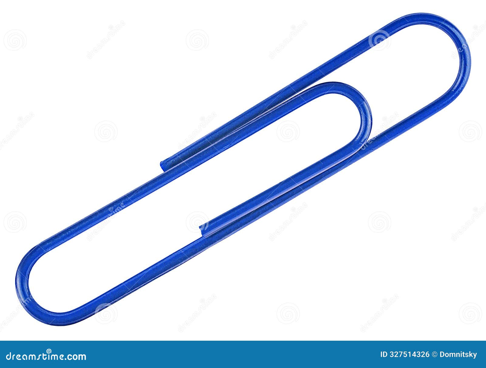 Top View of Blue Paper Clip Isolated on White Background Stock Photo ...