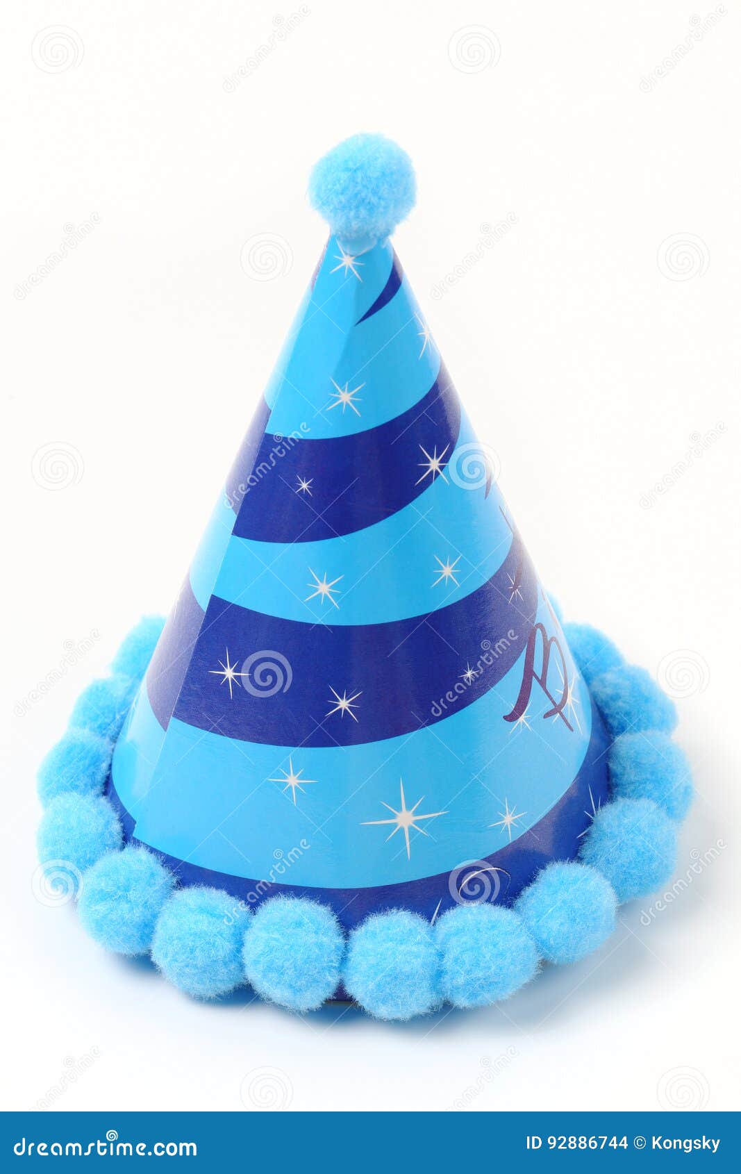 Top view of blue party hat stock photo. Image of bright - 92886744