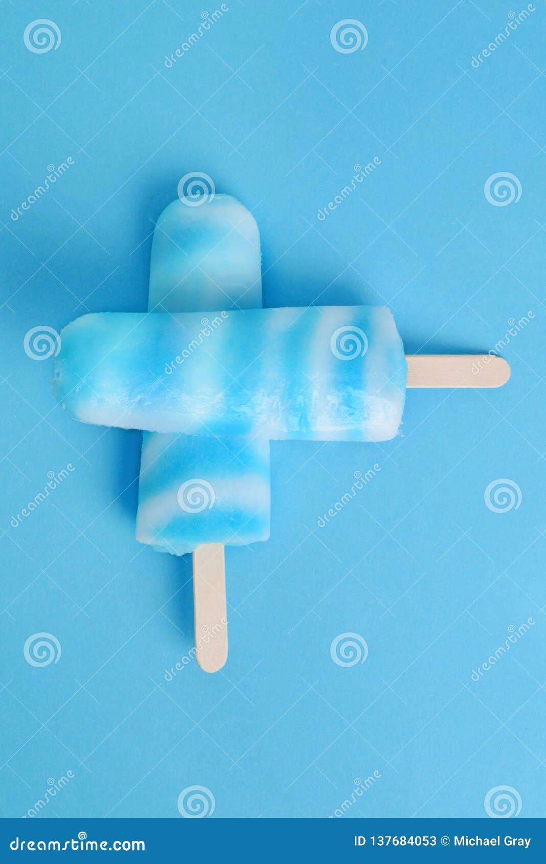 Top View Blue Raspberry and Vanilla Popsicle Stock Image - Image of ...