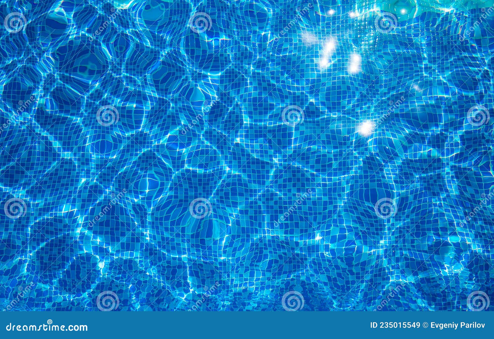 Top View Blue Ripped Water in Swimming Pool with Texture and Refraction ...