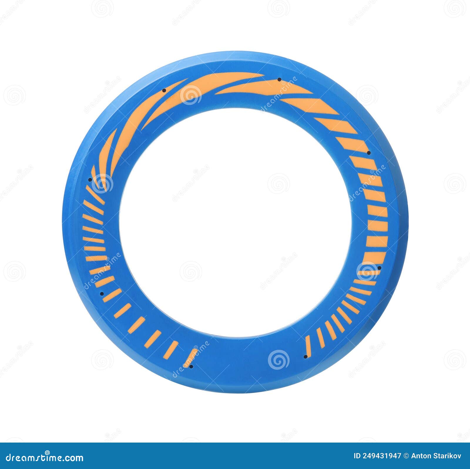Top View of Blue Soft Flying Disk Stock Image - Image of hole, leisure ...