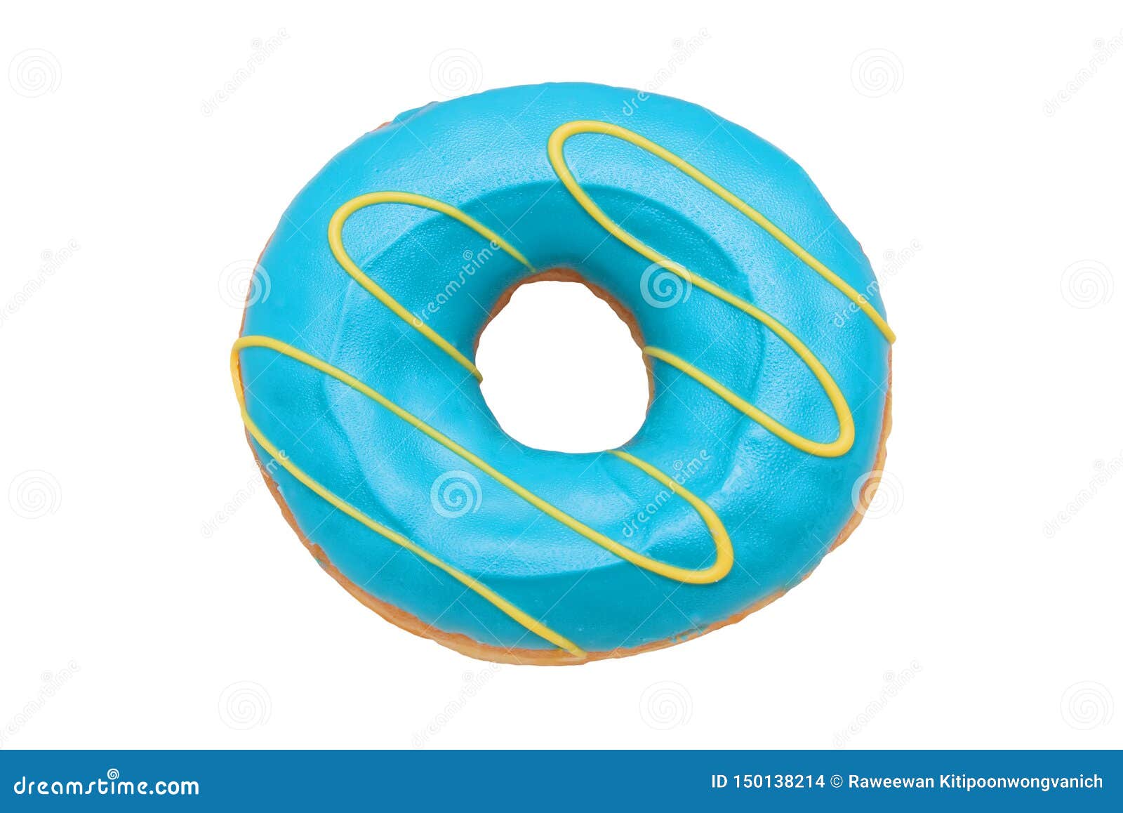 Top View of Blue Sugar Coated Donuts Isolated on White Stock Photo ...