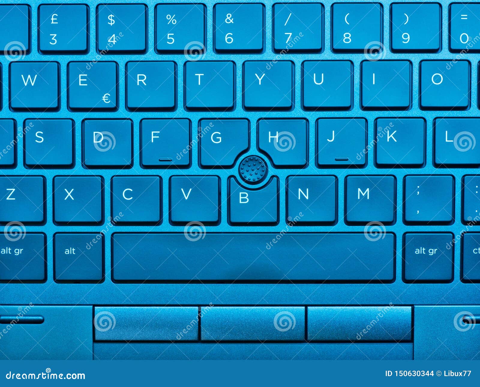 Top View Blue Technological Keyboard Stock Photo - Image of office ...