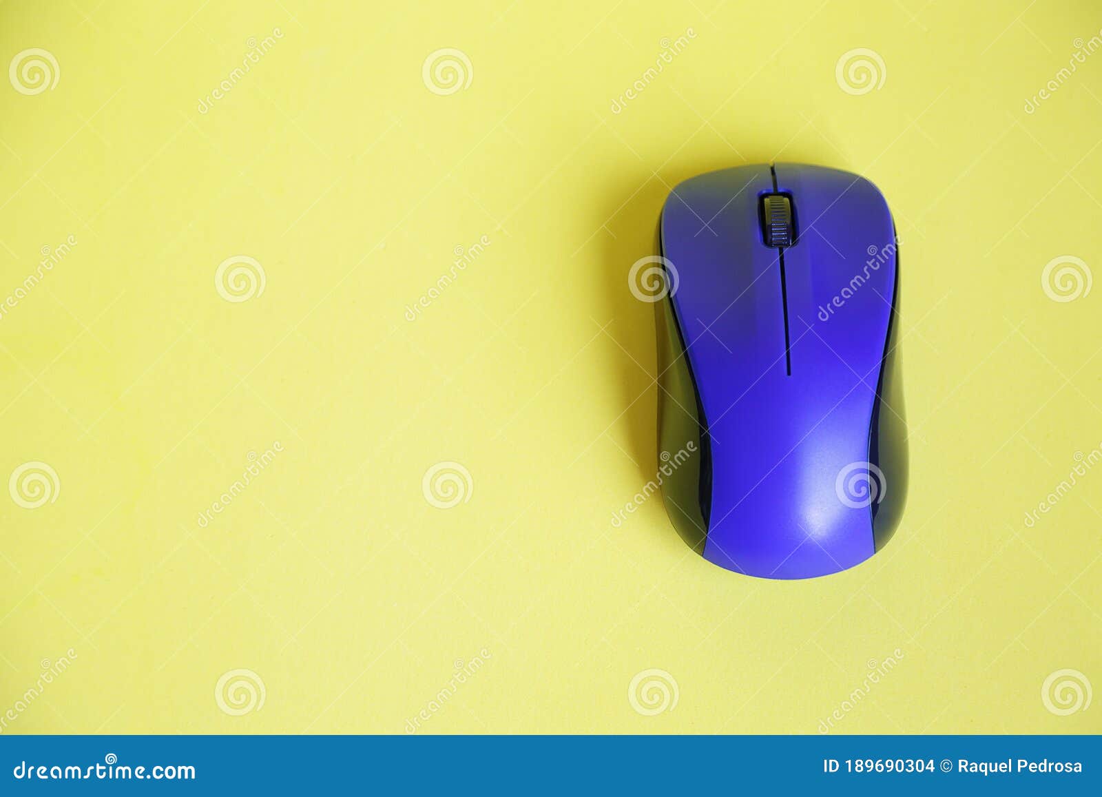 Top View of a Blue Wireless Mouse Stock Photo - Image of isolated ...