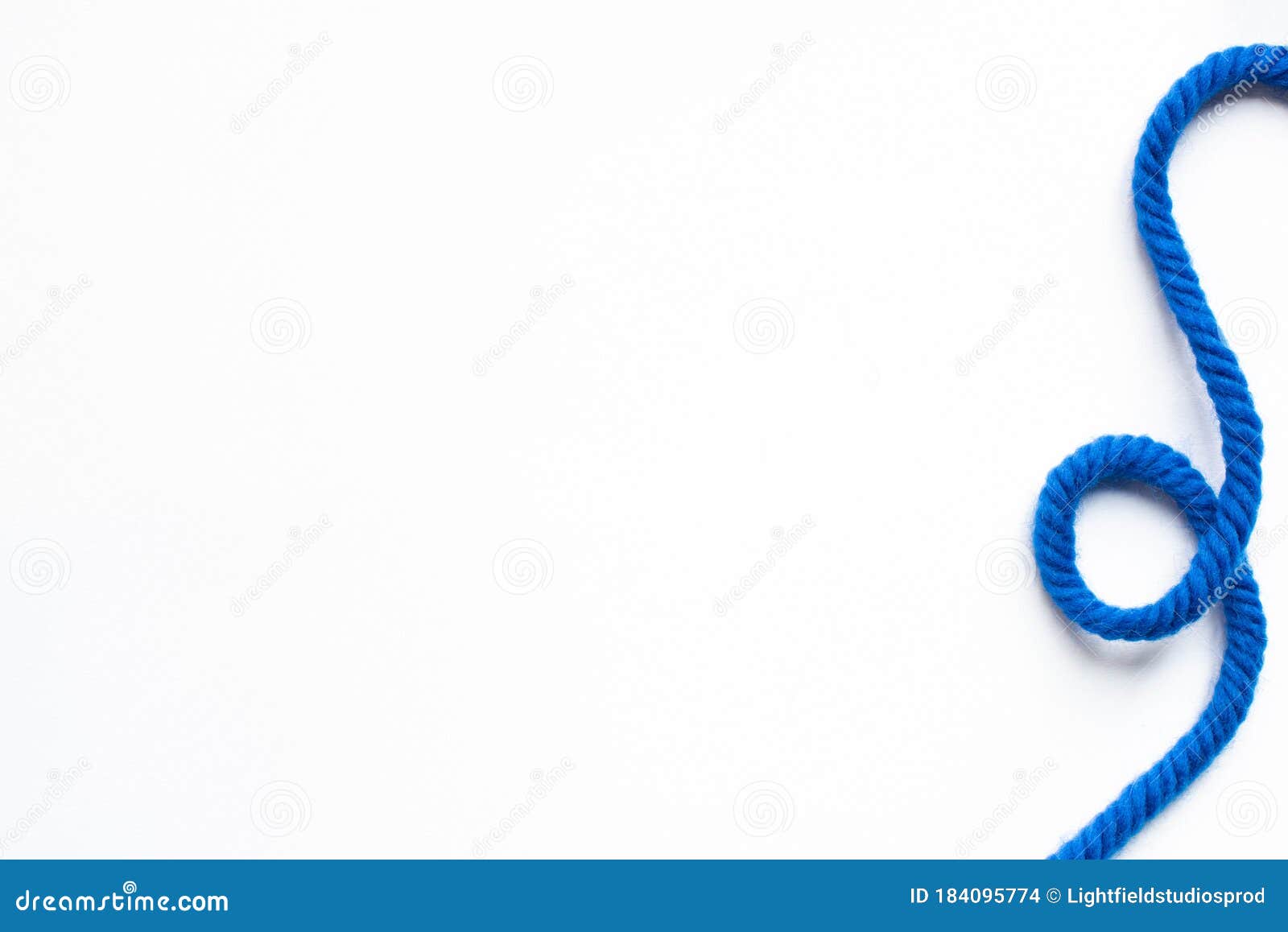 Top View of Blue Wool Thread Stock Photo - Image of hobby, knitting ...