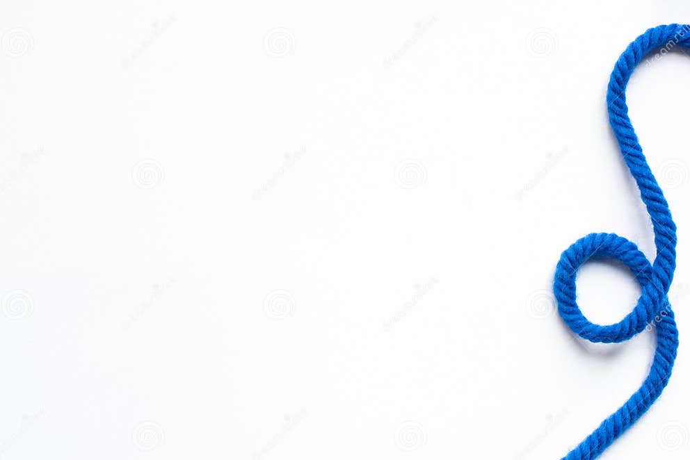 Top View of Blue Wool Thread Stock Photo - Image of hobby, knitting ...