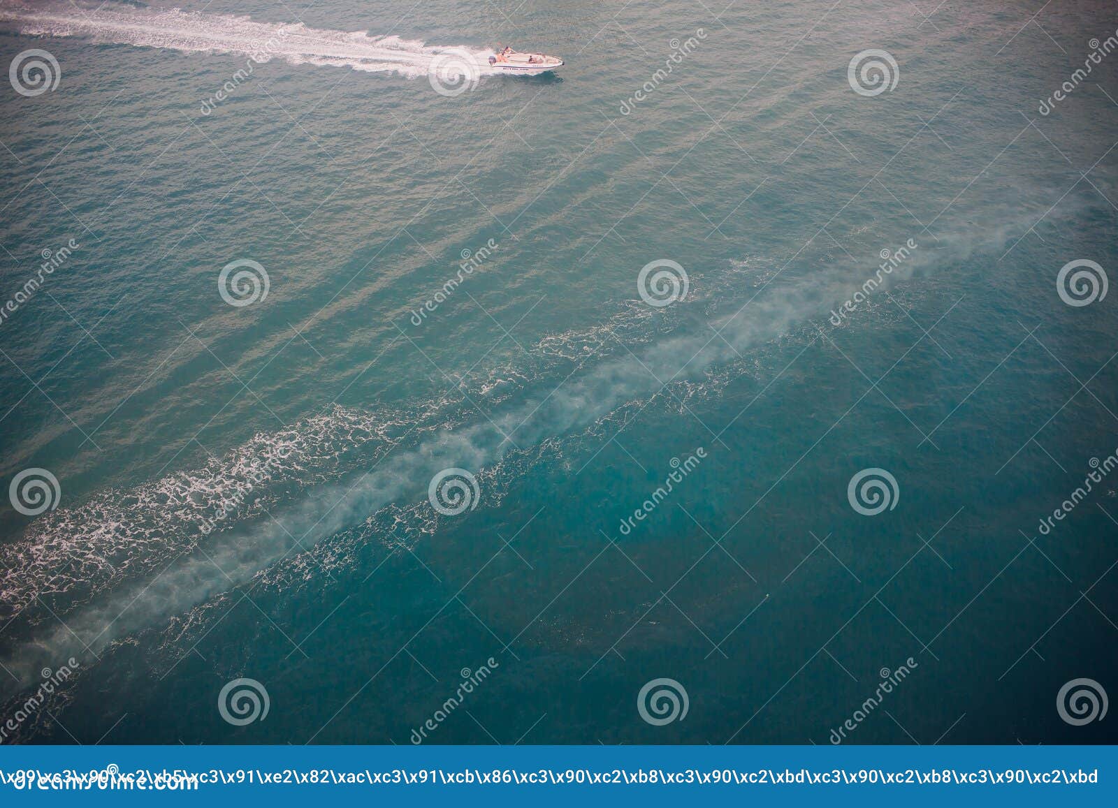 Top View of a Boat Sailing in the Blue Sea Editorial Photo - Image of ...