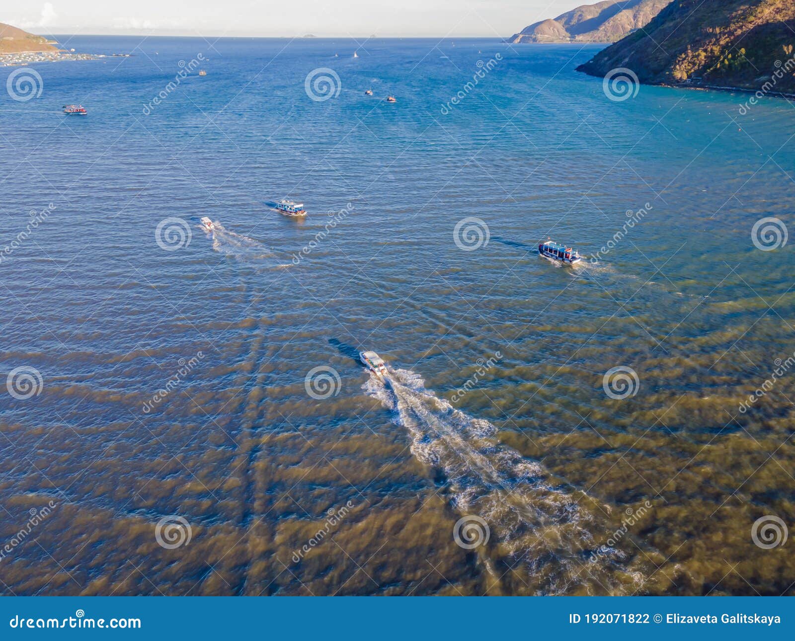 Top View of a Boat Sailing To the Sea or River Stock Photo - Image of ...