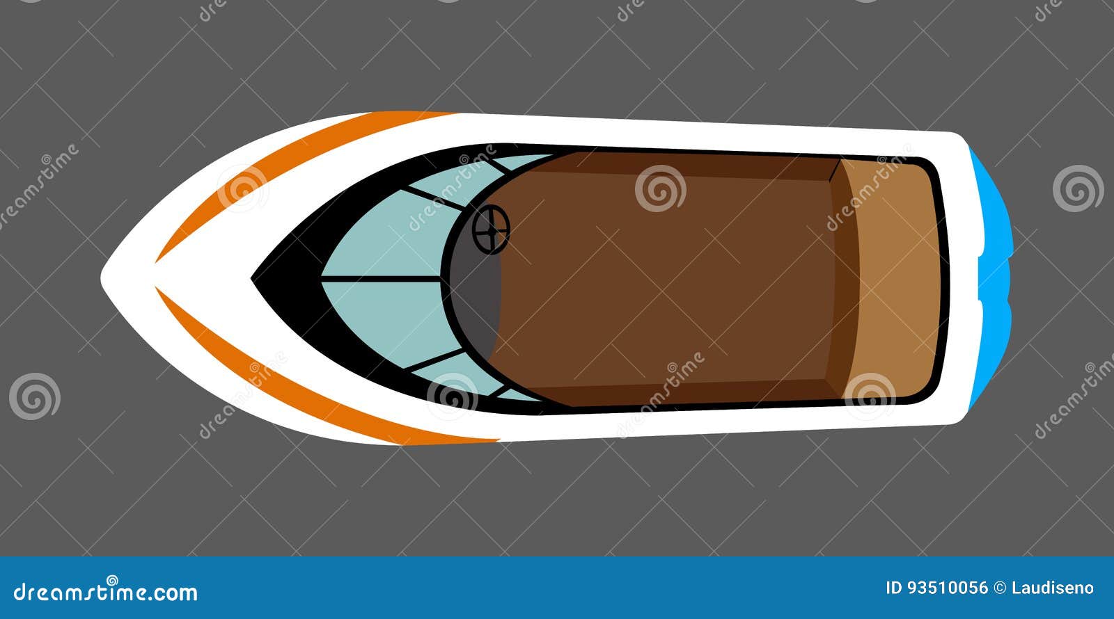 Top view of a boat stock vector. Illustration of transport - 93510056