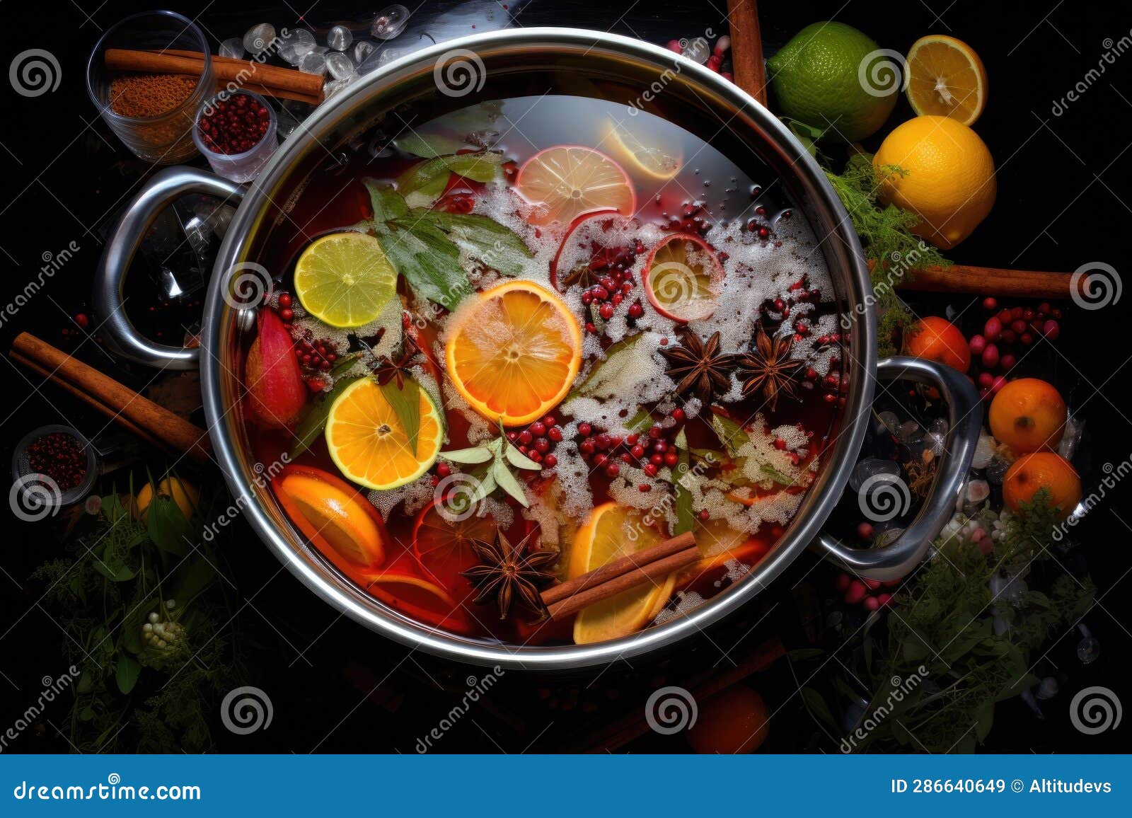 Top View of a Boiling Pot with Fruit and Sugar Mixture for Jam-making ...